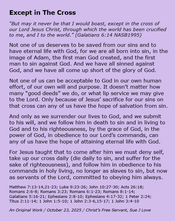 Except in The Cross – Walking Wounded